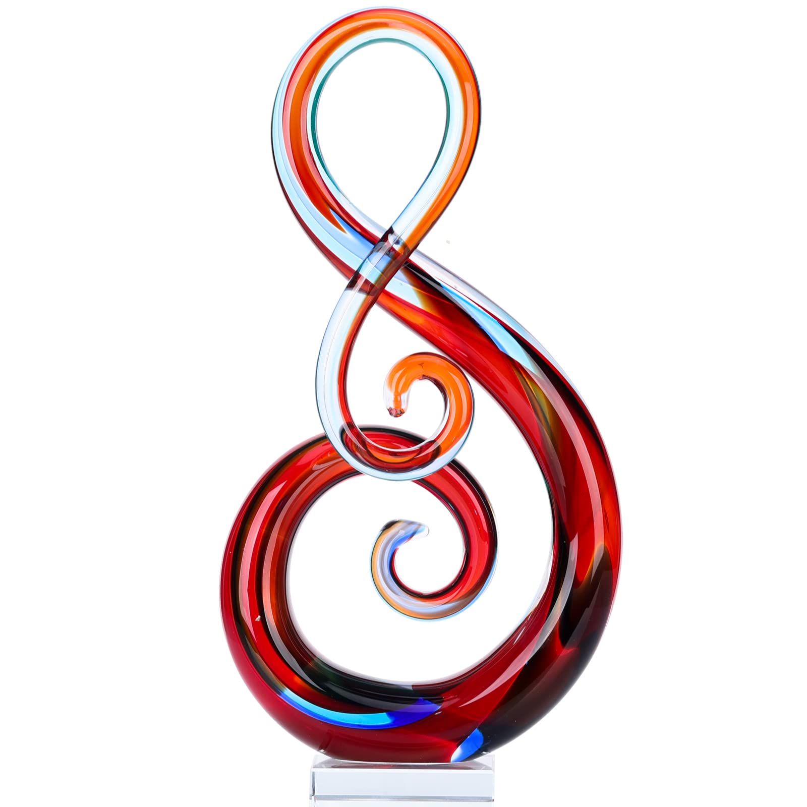 XMGZQ Multicolor Murano Glass Sculptures and Statues,Glass Music Note ...