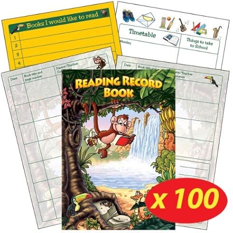 100 Jungle Reading Comprehension Record Book Childrens Pupils School ...