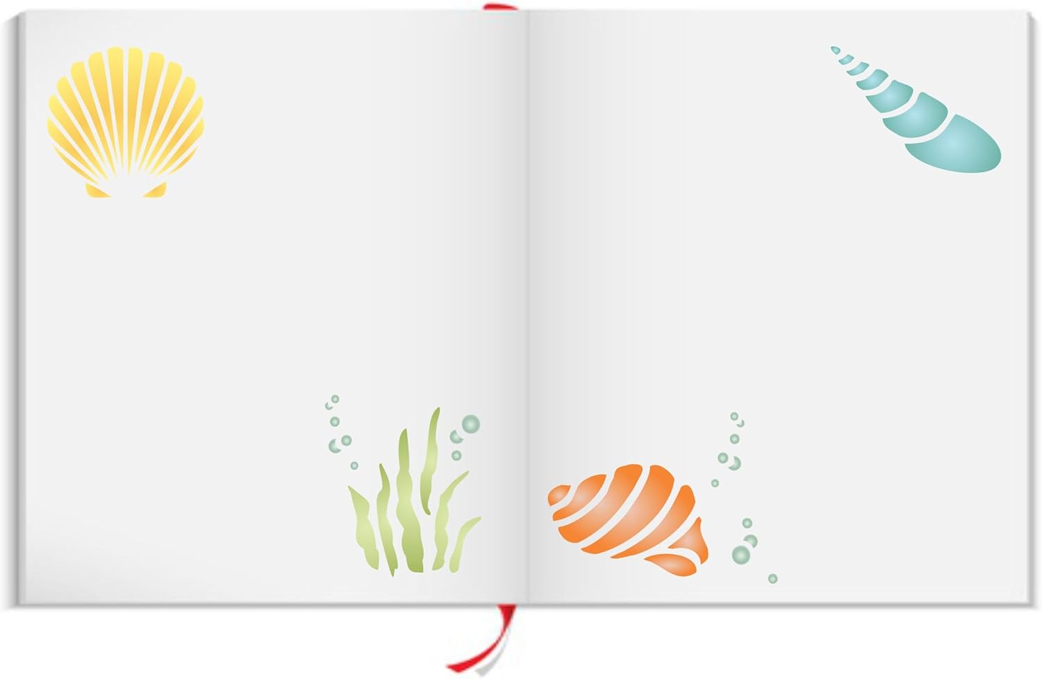 Shell Stencil – 21.5 x 21.5cm (L) – Reusable Sea Ocean Nautical ...