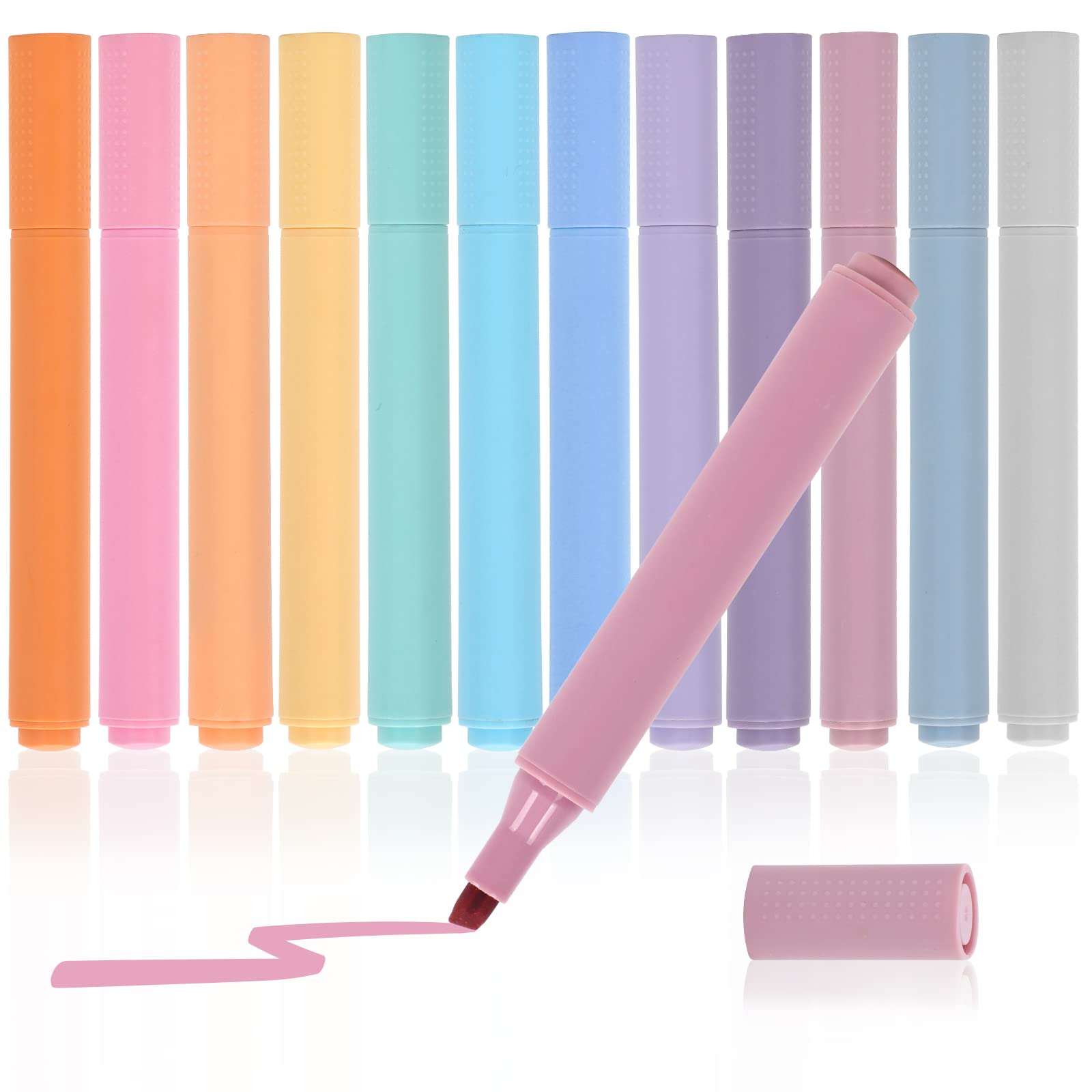 LABUK Aesthetic Highlighters with Assorted Soft Colors, 12pcs Pastel ...