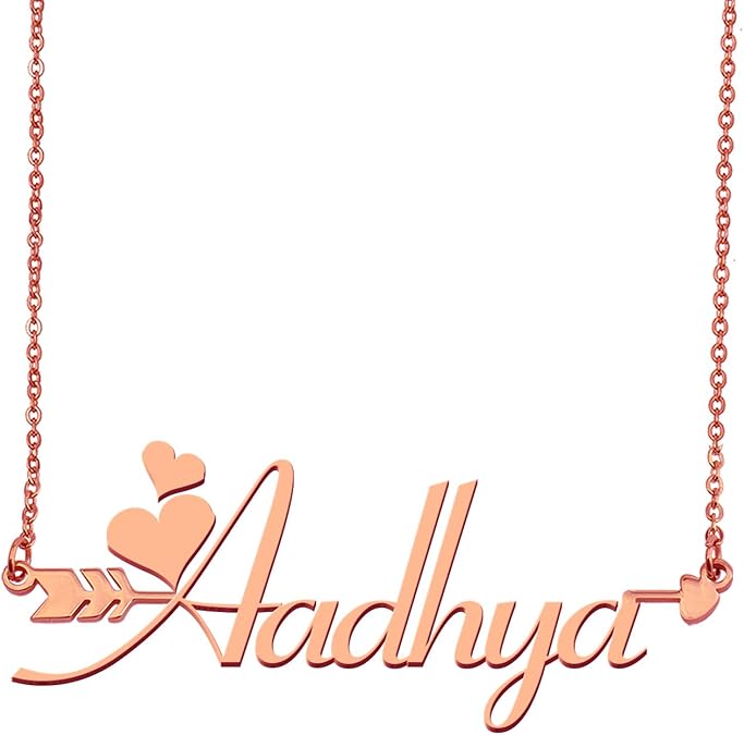 Customized Name Necklace Personalized Aadhya Initial Handwriting ...