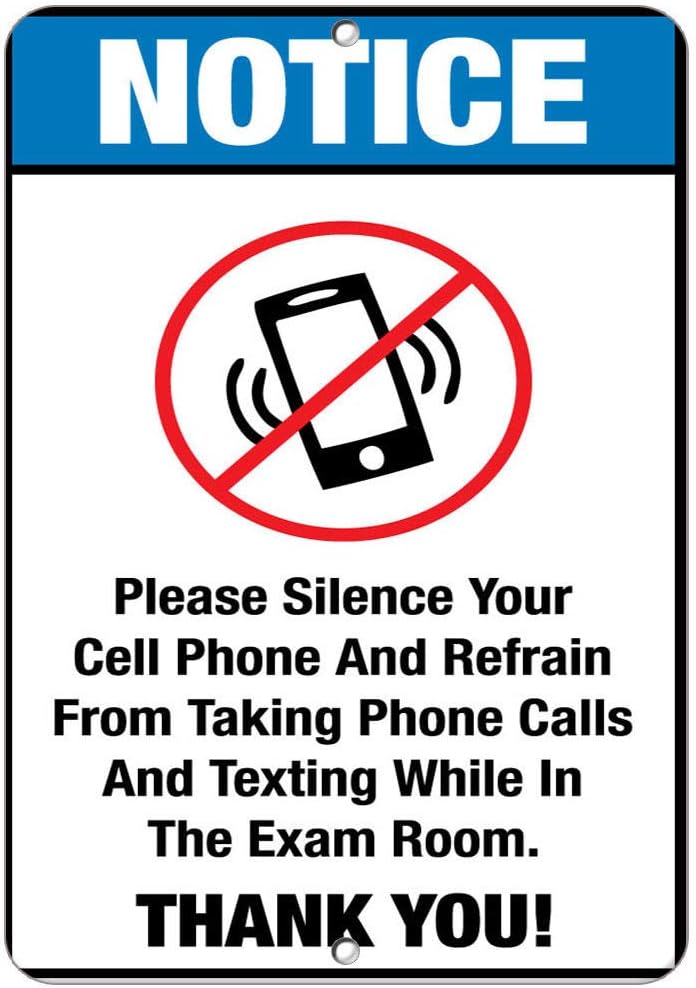 Amazon.com : Exam Room Please Silence Your Cell Phone & Avoid Calls ...