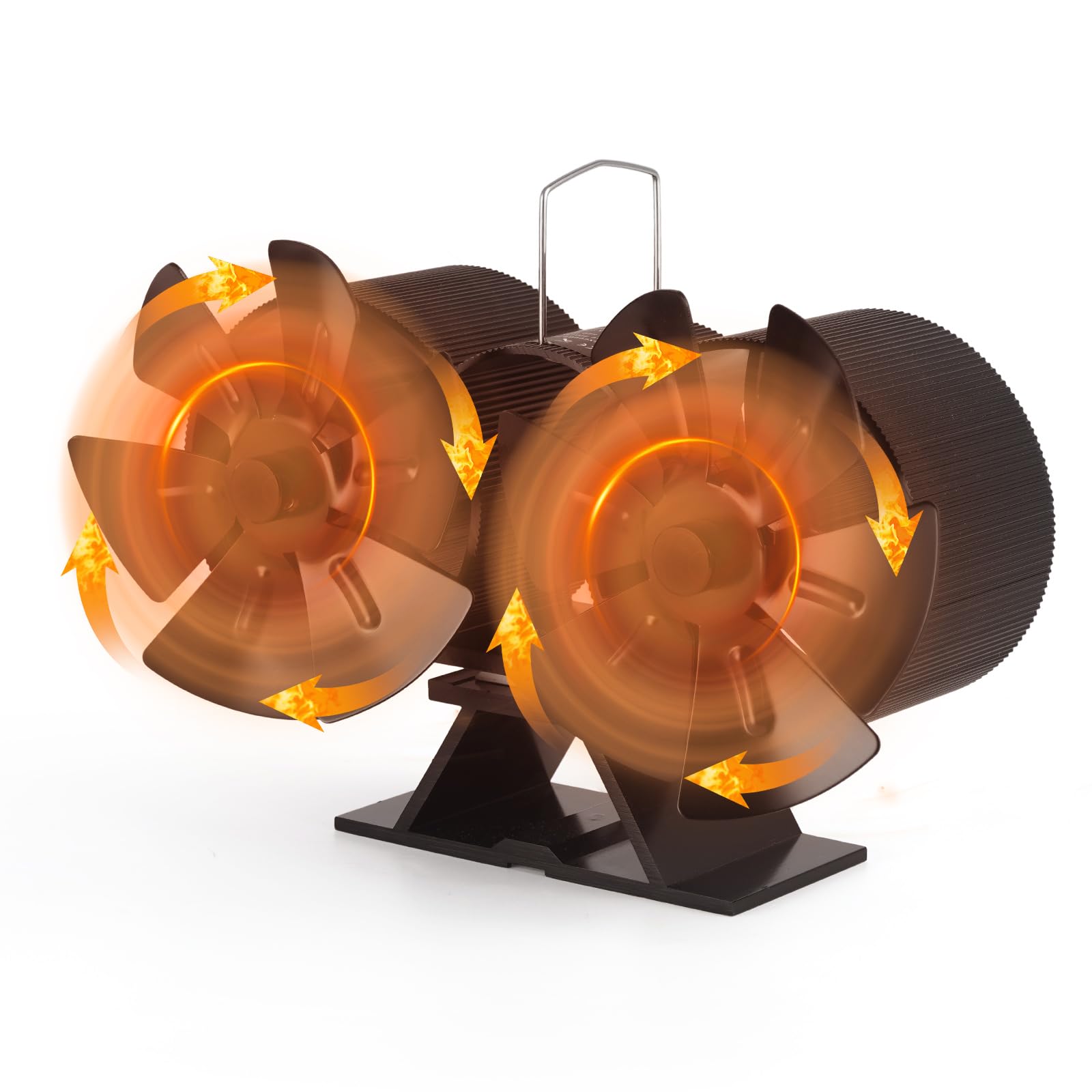 Kiriner Wood Stove Fan,12 Blades Dual Motor Fireplace Fan,Heat Powered ...