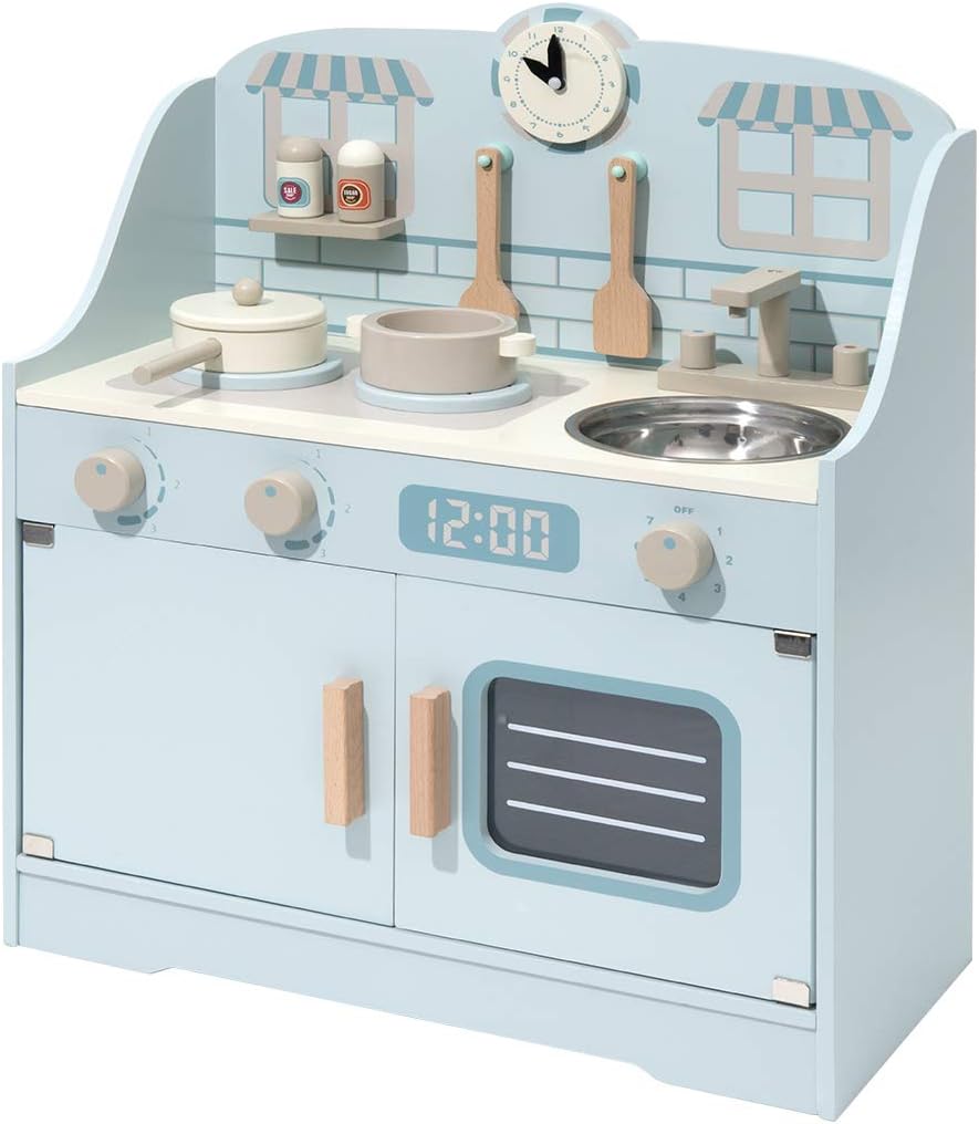 ROBUD Wooden Play Kitchen Set For Kids Pretend Toy Kitchens For ...