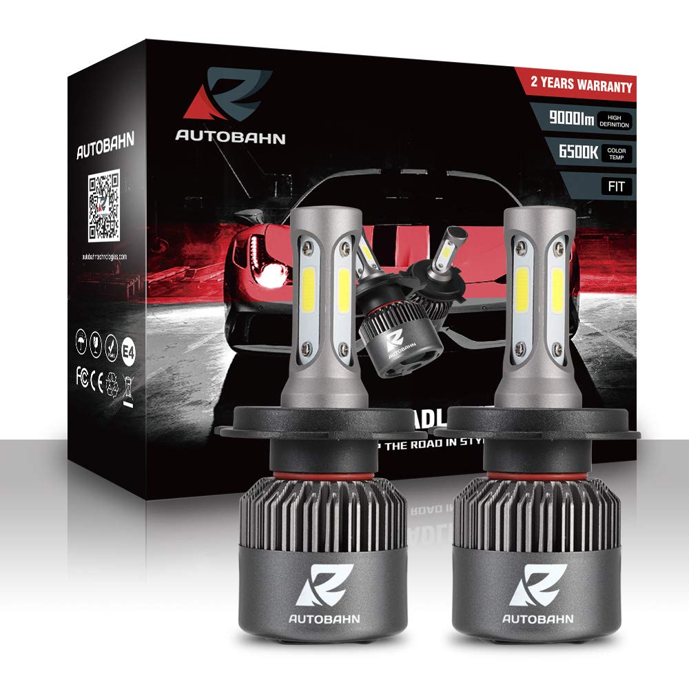 Autobahn H4 LED S2 BridgeLux COB 72W 9000lm 6500K white Headlight bulb ...