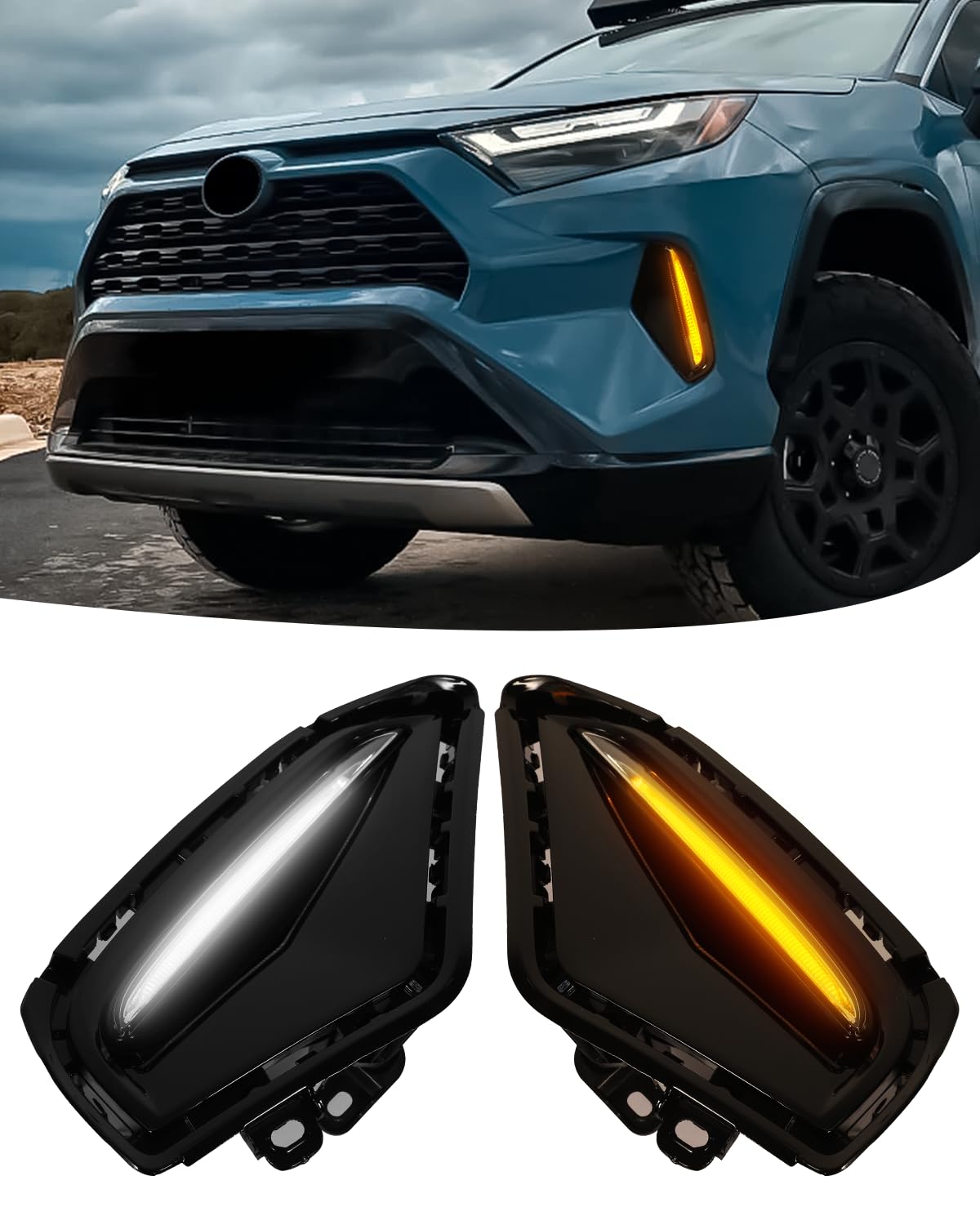 Fog Lights Kit for Toyota RAV4 2019-2024 LED DRL Daytime Running Lights ...