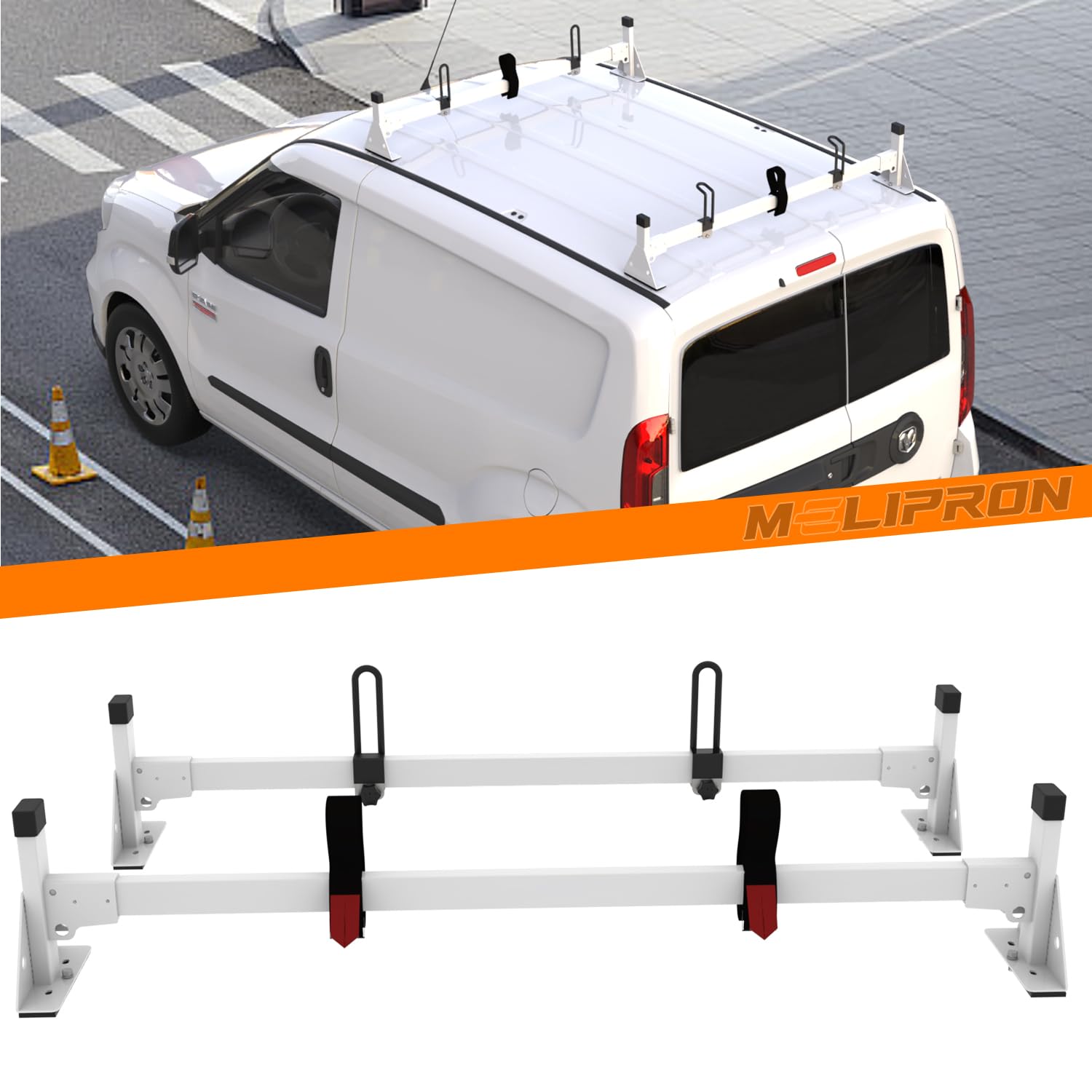 MELIPRON Steel Cargo Van Roof Ladder Rack Fit for RAM ProMaster 2013 ...