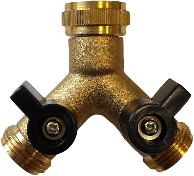 derClou24 1019001002 Messing Y-Verteiler mit zwei absperrbaren ...