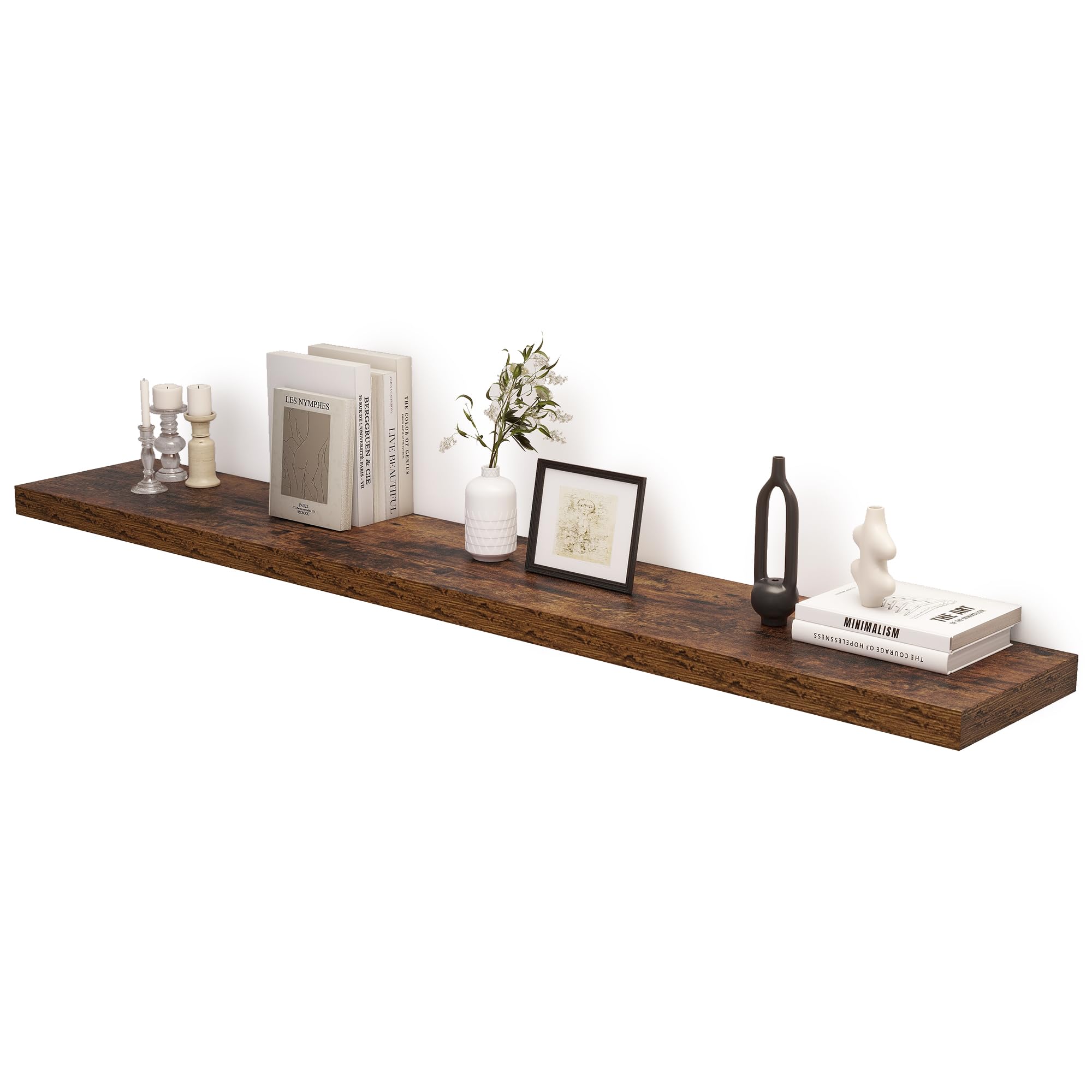 Fun Memories 72 Inch Floating Shelf, 12 Inch Deep Wall Shelf for ...