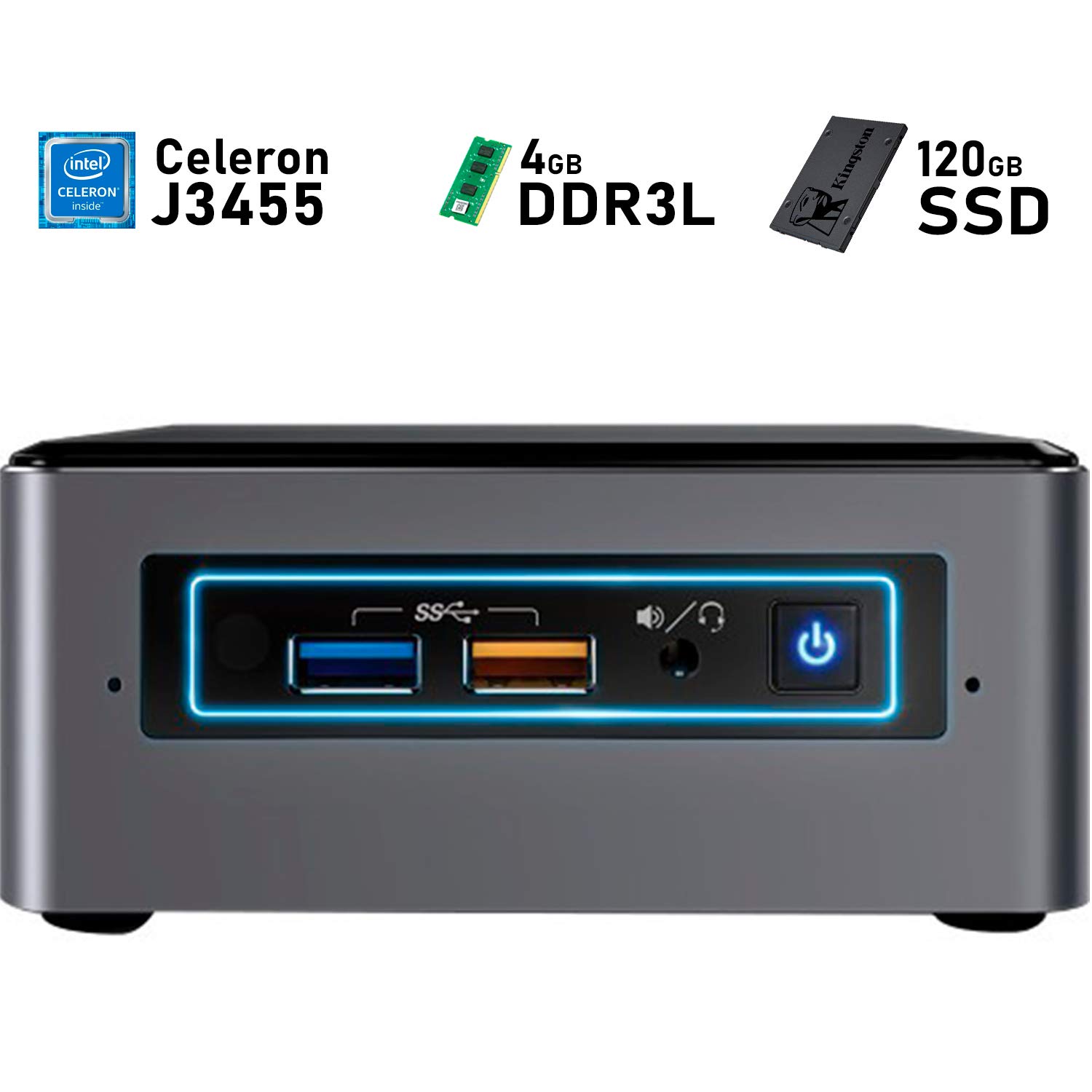 Informatica Mini PC 8GB DDR3L 240GB Intel NUC BOXNUC6CAYH Celeron 4GB RAM, 120GB SSD, Win10 Pro ...