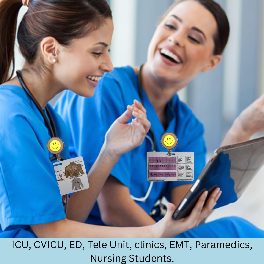 Mua 6 EKG Badge Cards, Cardiac Badge Reference + (EKG Cheat Sheets PDF ...