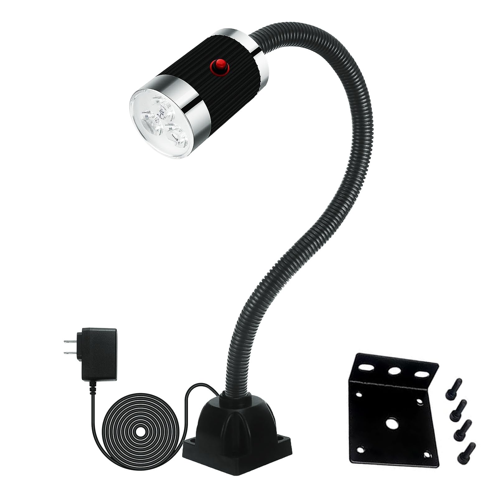 Work Light, Gooseneck LED Machine Light, Work Light with Screw-Fixed Base, High-Brightness Work ...