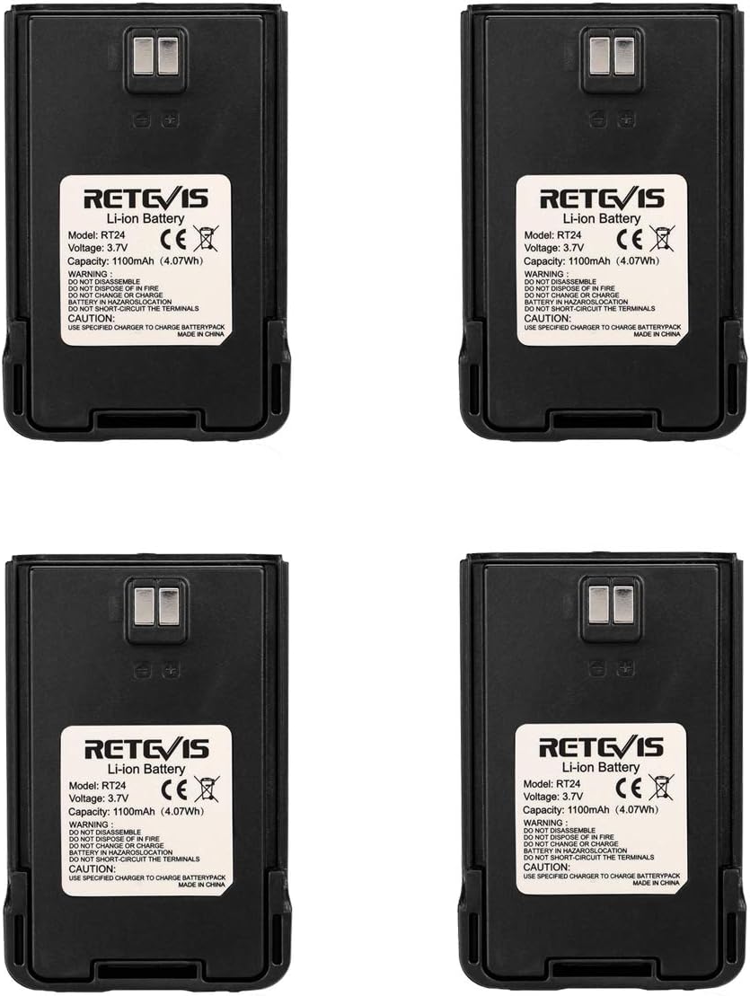Retevis RT24 Walkie Talkie Battery Original Li-Ion Batteries 3.7V ...