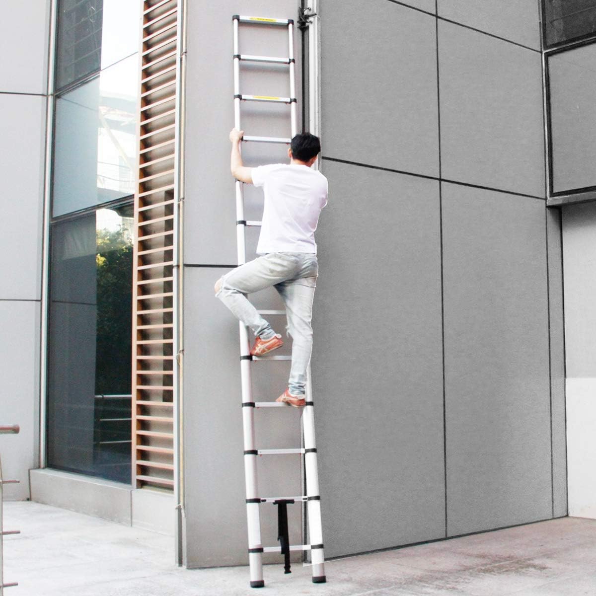 DlandHome 2.6M Telescopic Ladder Extensionable Aluminium Telescopic ...