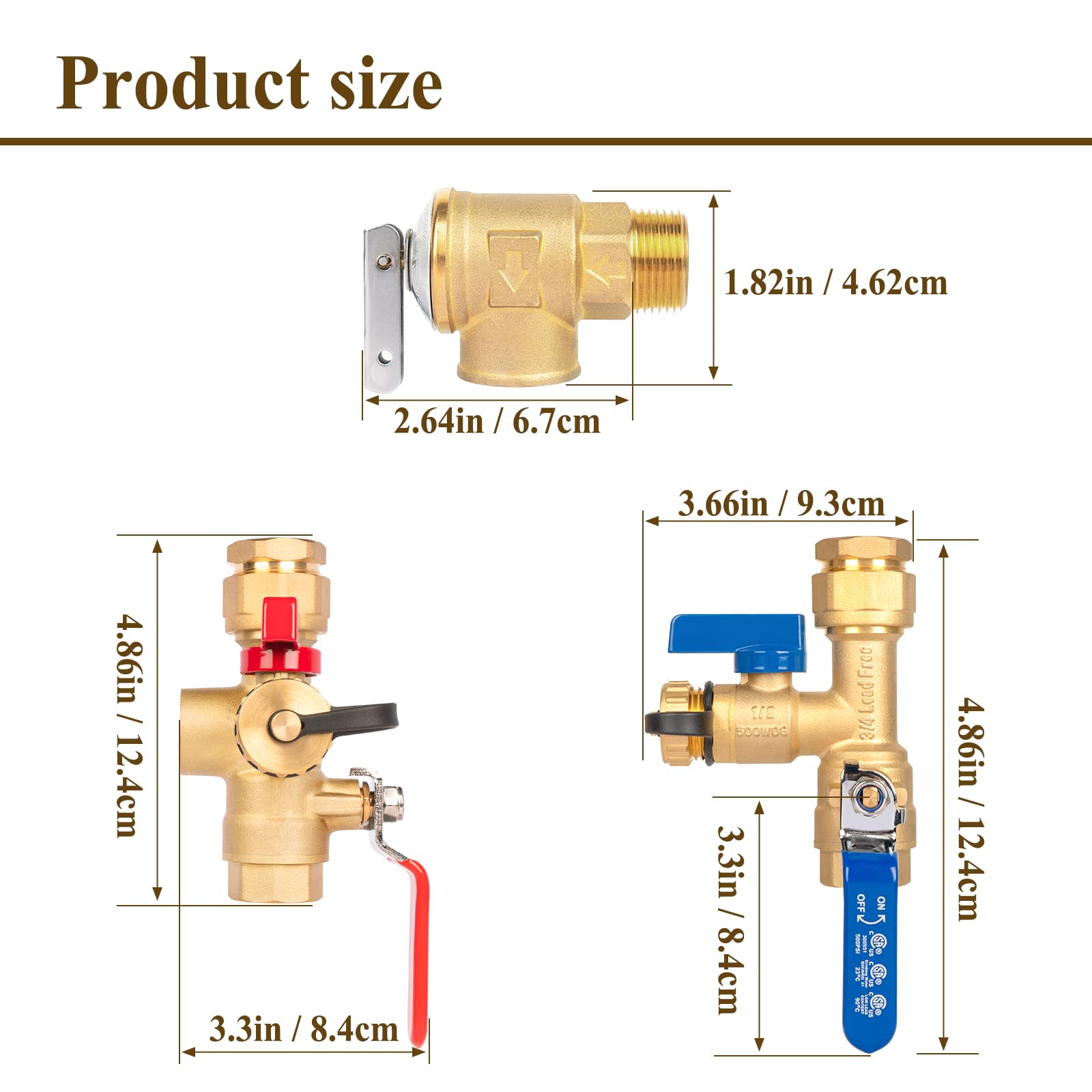 Mua JUWO 3/4 Inch IPS Isolator Tankless Water Heater Service Valve Kit ...