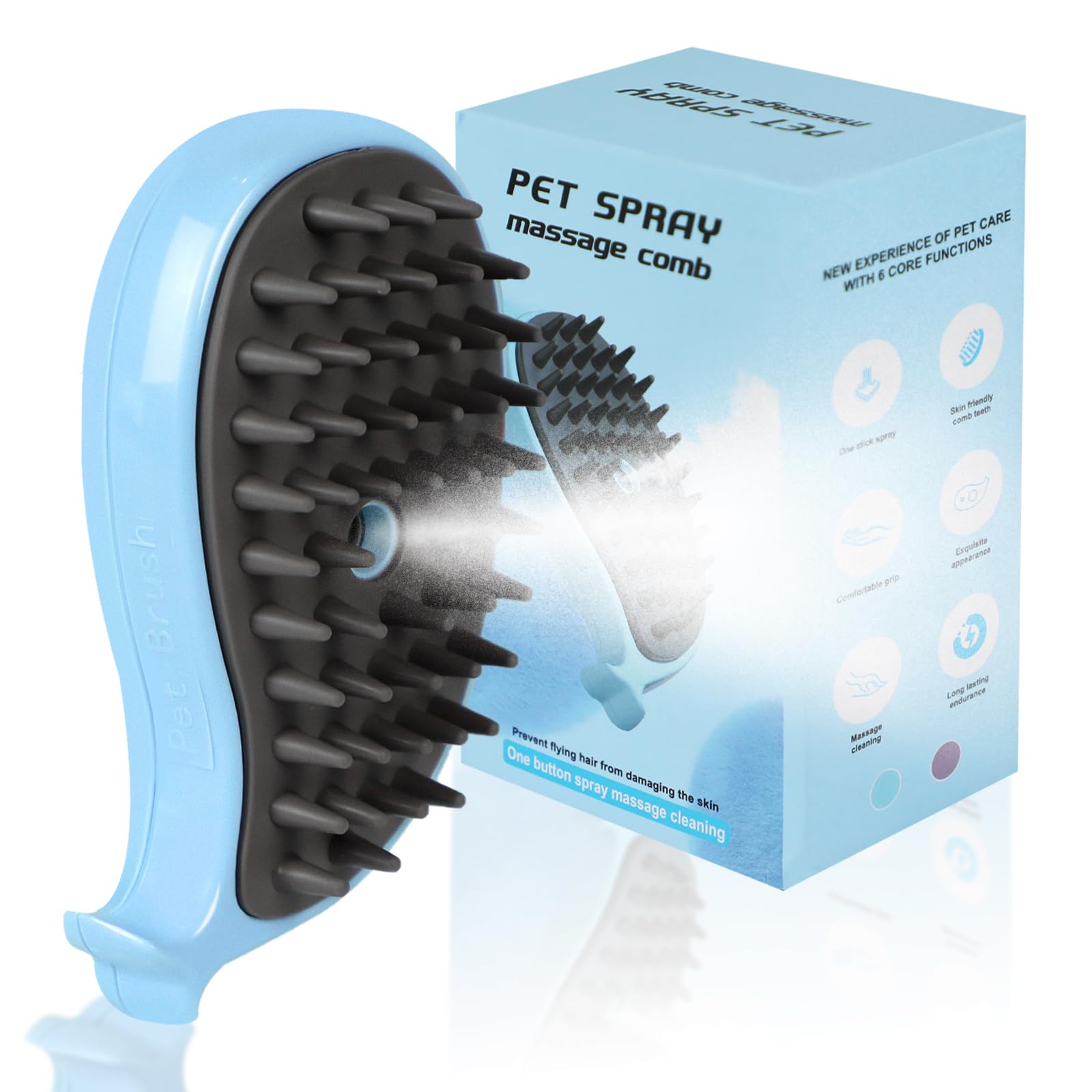 Nepfaivy Cat Steam Brush for Shedding - Steamy Cat Brush for Indoor ...