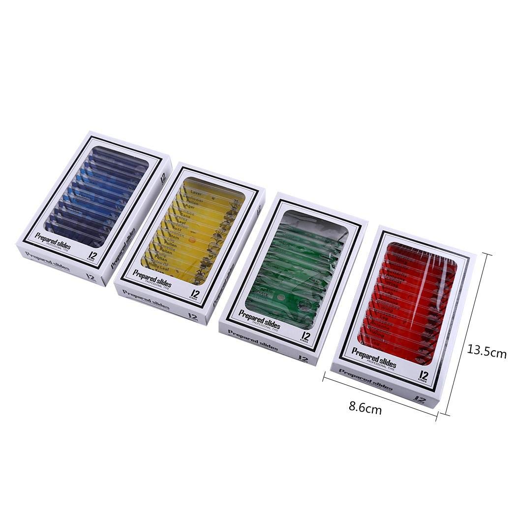 Prepared Microscope Slides Set 48pcs Plastic Animals Insects Plants ...