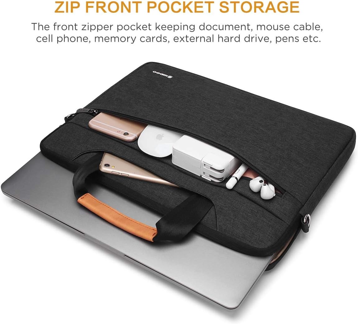 NIDOO 15 Inch Laptop Briefcase Handle Bag Carrying Water-Resistant ...