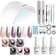 Amazon.com : Gel Nail Polish Starter Kit - 6 Colors Gel Polish Set Base ...