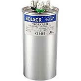 BOJACK 45+5 uF 45/5 MFD ±6% 370V/440VAC CBB65 Dual Run Circular Start Capacitor for AC Motor Run ...