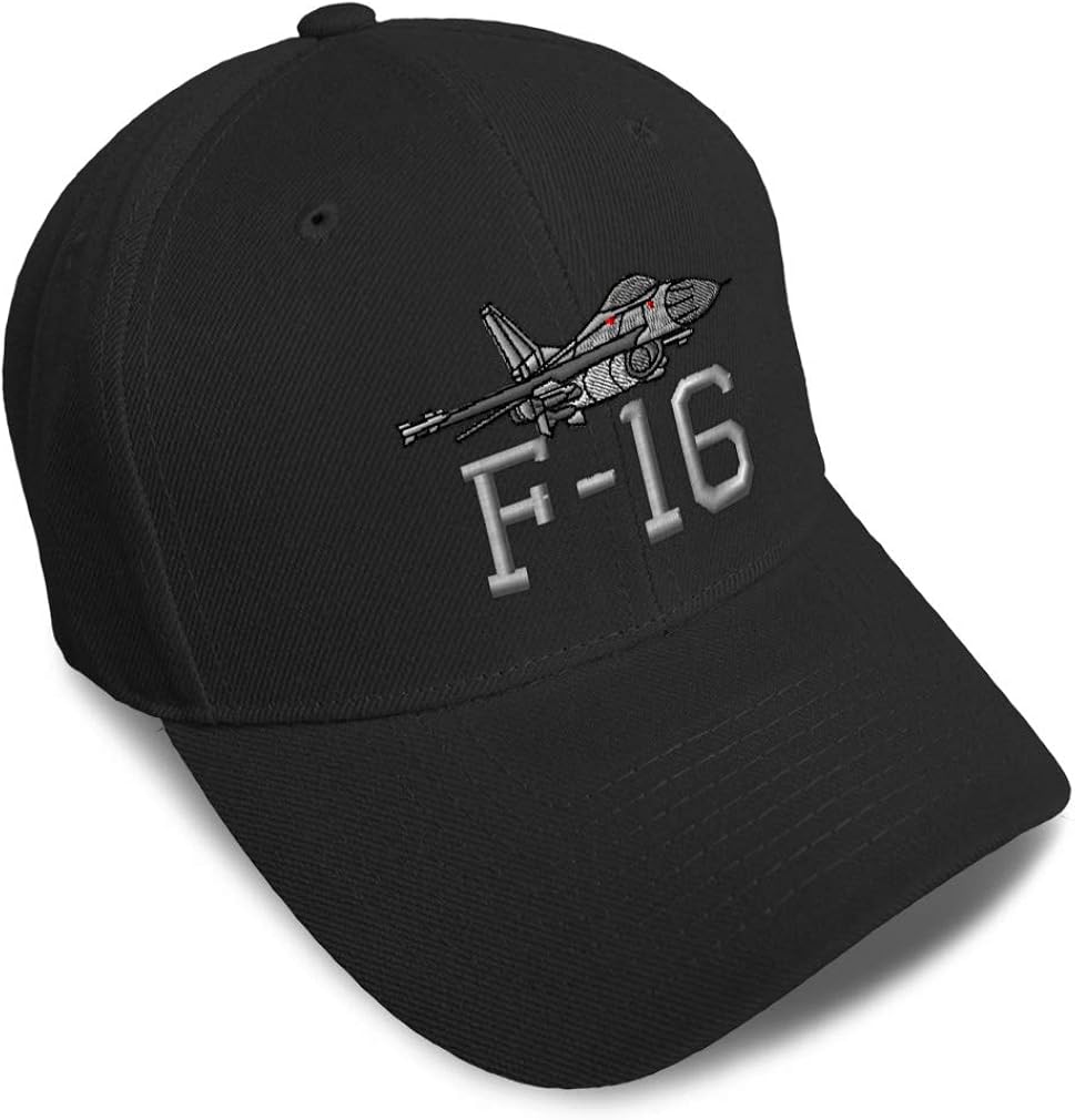 Baseball Cap F-16 Fighting Falcon Airplane B Embroidery Acrylic Dad ...