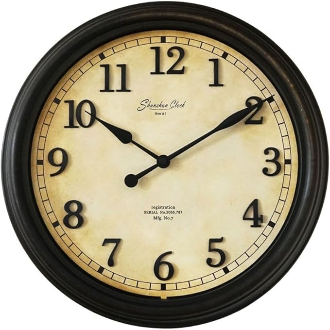 Amazon.com: Wall Clock 16-Inch Round Classic Clock Retro Non Ticking ...
