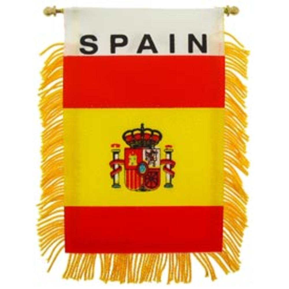 Amazon.com : Spain Flag Mini Banner 3" x 5" : Outdoor Flags : Garden ...