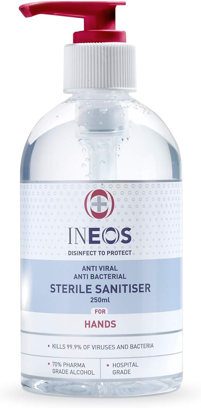 Hospital Grade Hand Sanitiser (250ml) by INEOS Hygienics. Made with 75% ...