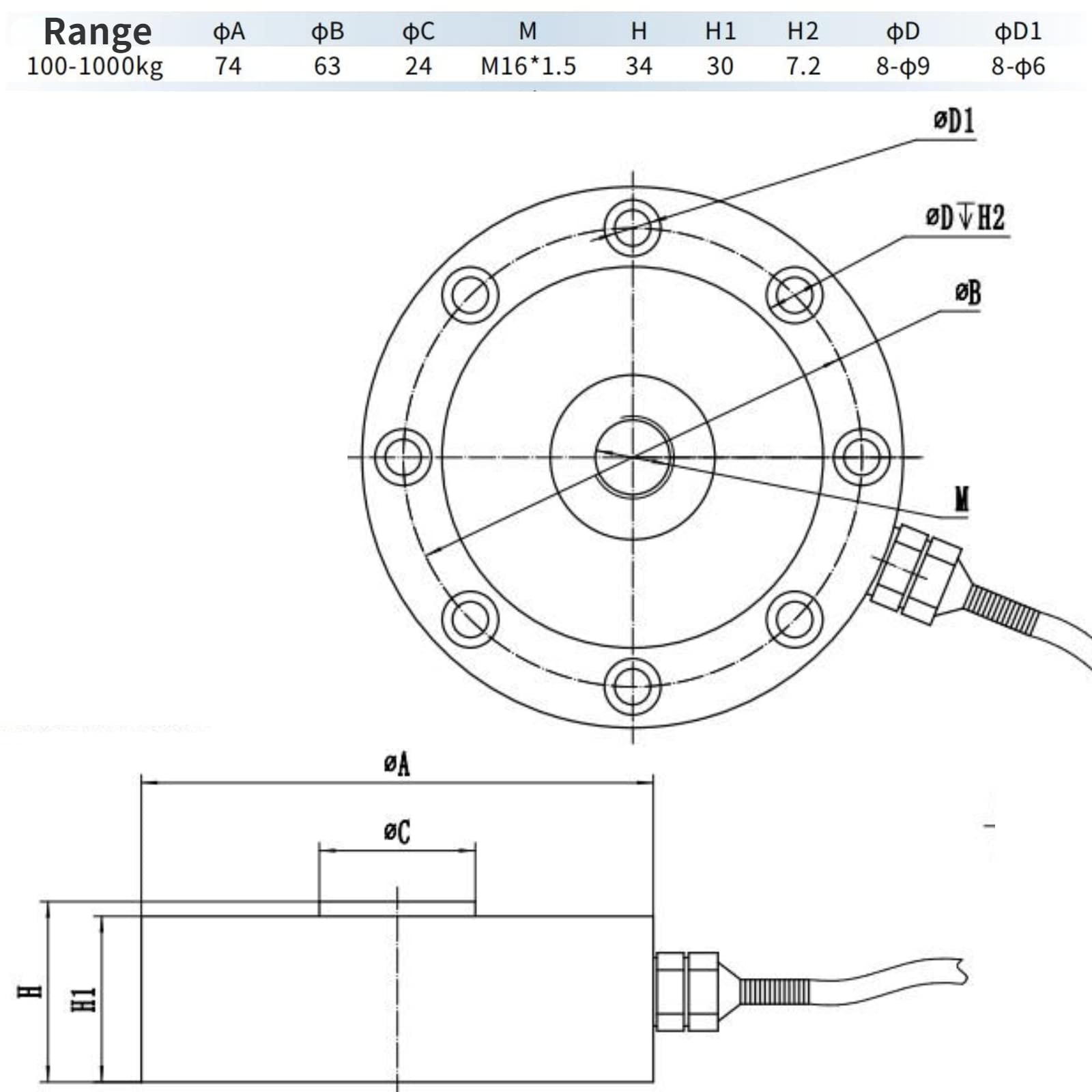 Mua Load Cell Spoke Type DYLF-102 Weighing Sensor Pull Rod Pressure ...