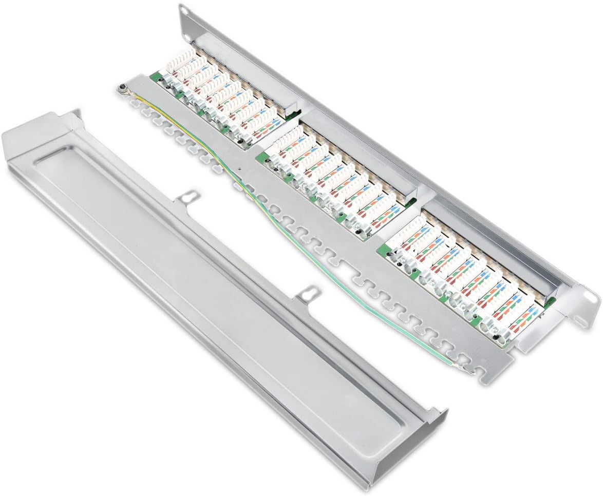 kwmobile 24 Port Cat6 Patch Panel – 19 Inch Cat 6 Network Patch Panel ...