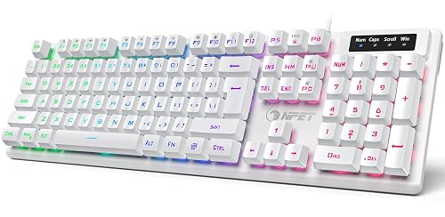 NPET K10 Wired Gaming Keyboard, RGB Backlit, Spill-Resistant Design ...