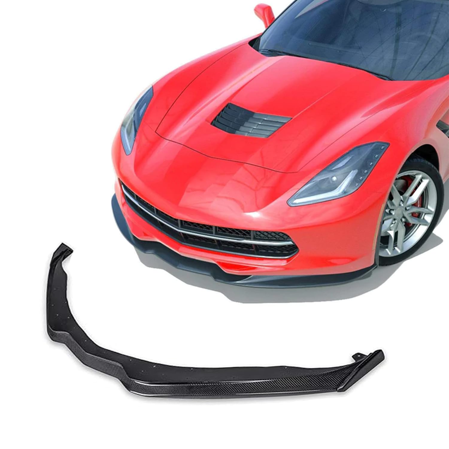 NUBEHONE Real Carbon Fiber Front Bumper Lower Lip Splitter with Side ...