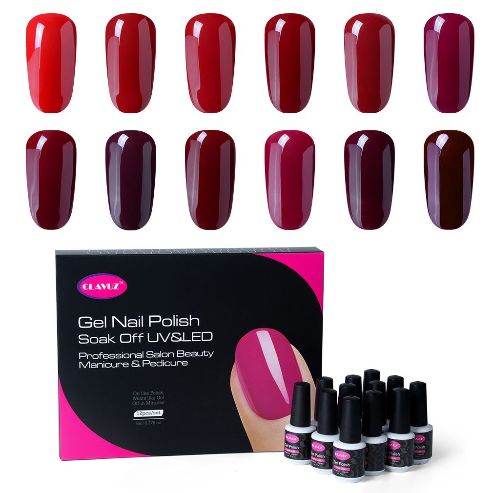 Amazon.com : CLAVUZ Gel Nail Polish 12pcs Gray Nail Polish Kit Soak Off ...