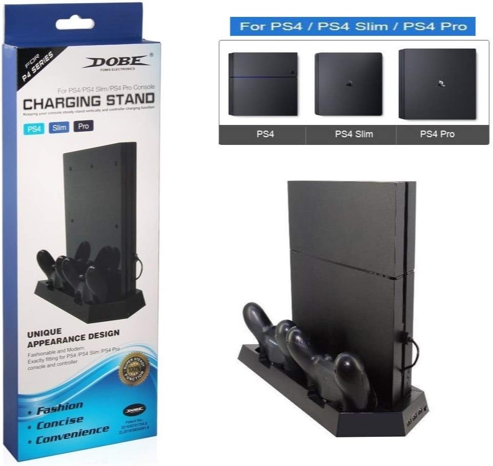 Base Suporte Vertical Para Ps4 Séries Ps4 / Slim/ Pro + Cooler + Hub ...