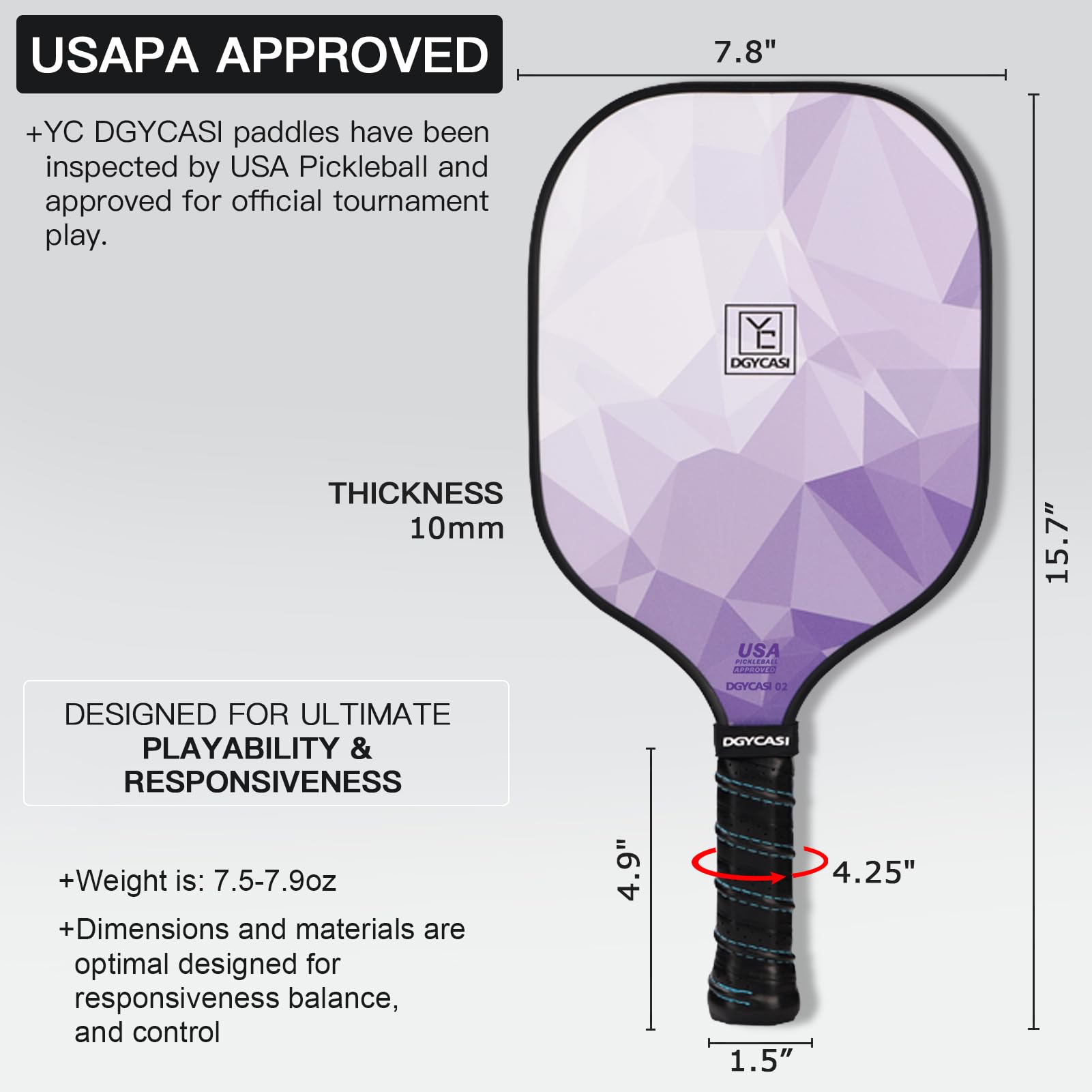 Mua Pickleball Paddles Set of 2, USAPA Approved, Fiberglass Surface ...