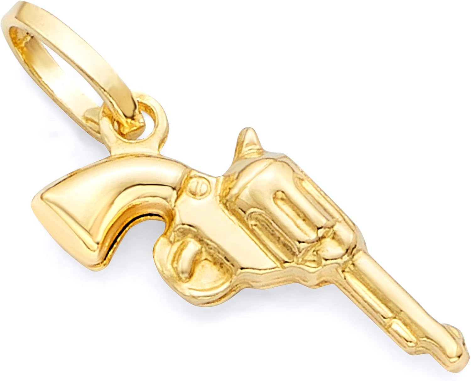 Amazon.com: 14k Yellow Gold Revolver Hand Gun Charm Pendant: Pendant ...