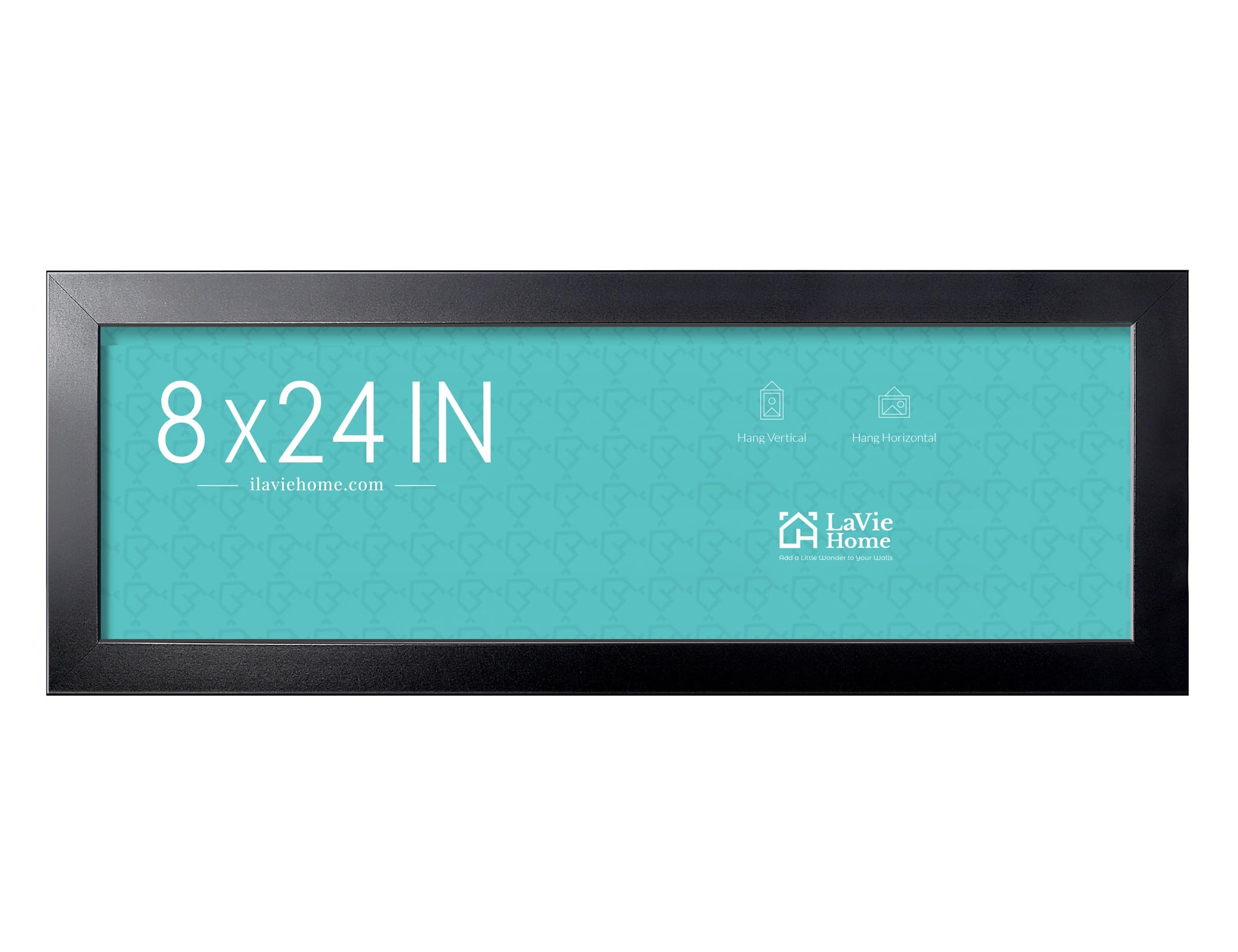 LaVie Home 8x24 Picture Frame Black, Panoramic Picture Frame for Wall ...