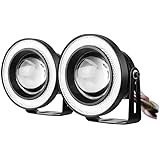 Amazon.com: HonsCreat 2.5" Car COB LED Fog Light Projector White Angel Eye Halo Ring DRL Driving ...