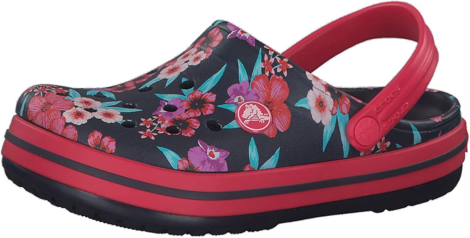 Crocs Crocband Flower Print Clog K, Unisex Kids’ Clogs Water Shoe ...