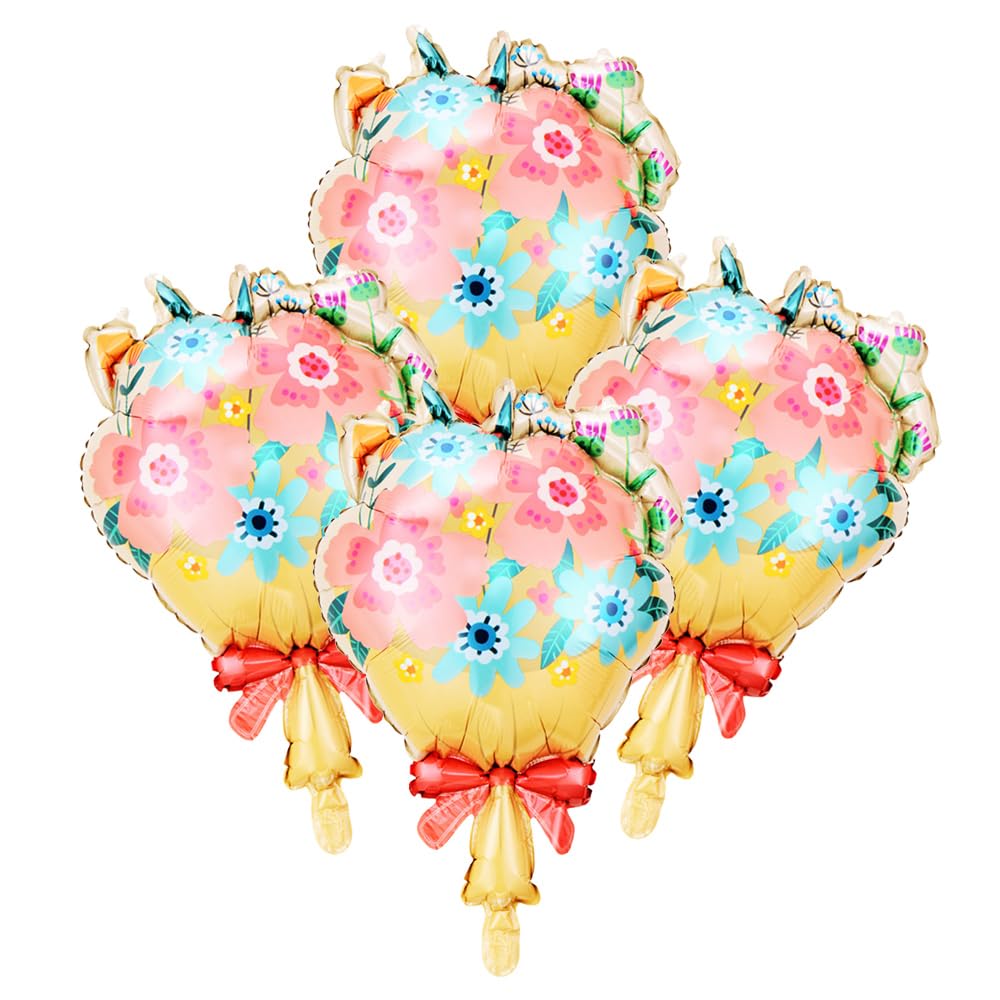 Mother's Day Balloons, Yellow Flowers Balloons, Bouquet Aluminum Foil ...