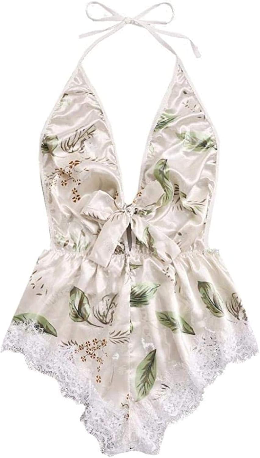 DSQK Women s Bikini & Briefs Women Pajamas Printing Lace Bow Lingerie ...