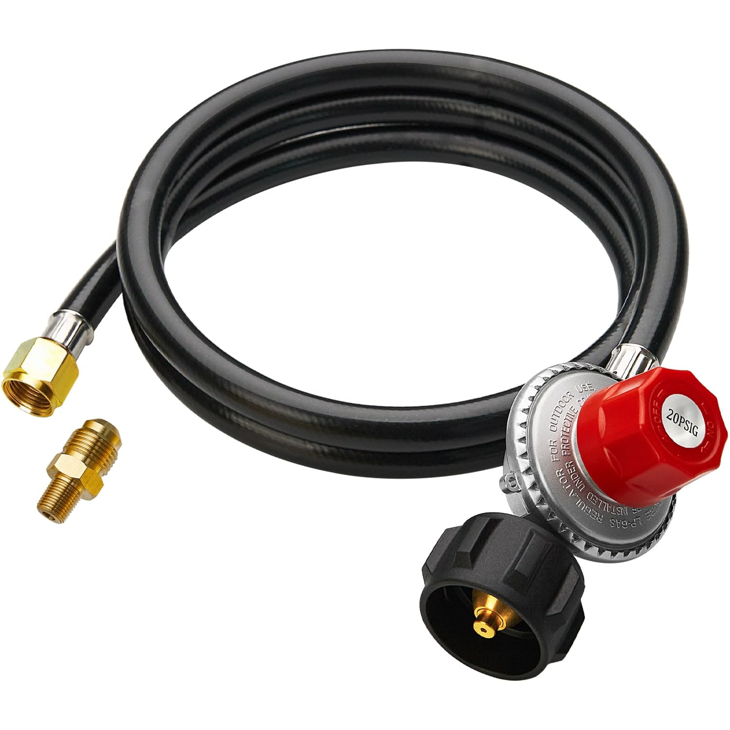 CALPOSE 5FT High Pressure Propane Regulator Hose, 0~20PSI Adjustable ...