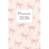 Amazon.com: Pink Cute Coquette Bow Planner 2025 for Women: Monthly and ...