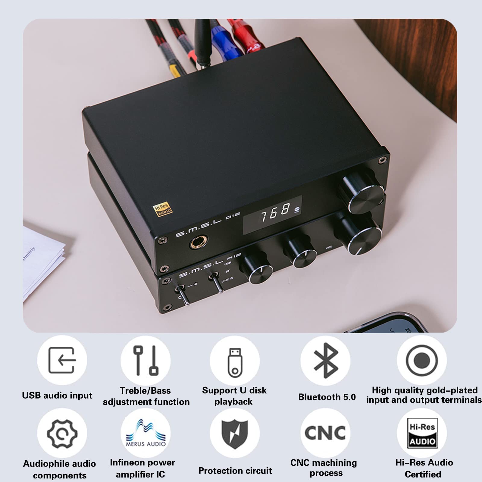 Mua S.M.S.L A12 Mini Stereo Amplifier Infineon's MA12070 Chip Bluetooth ...