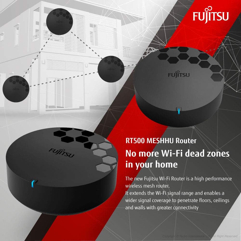 Fujitsu Messhu RT500 Whole Home Mesh Wi-Fi System, Up To 3000sq ft ...