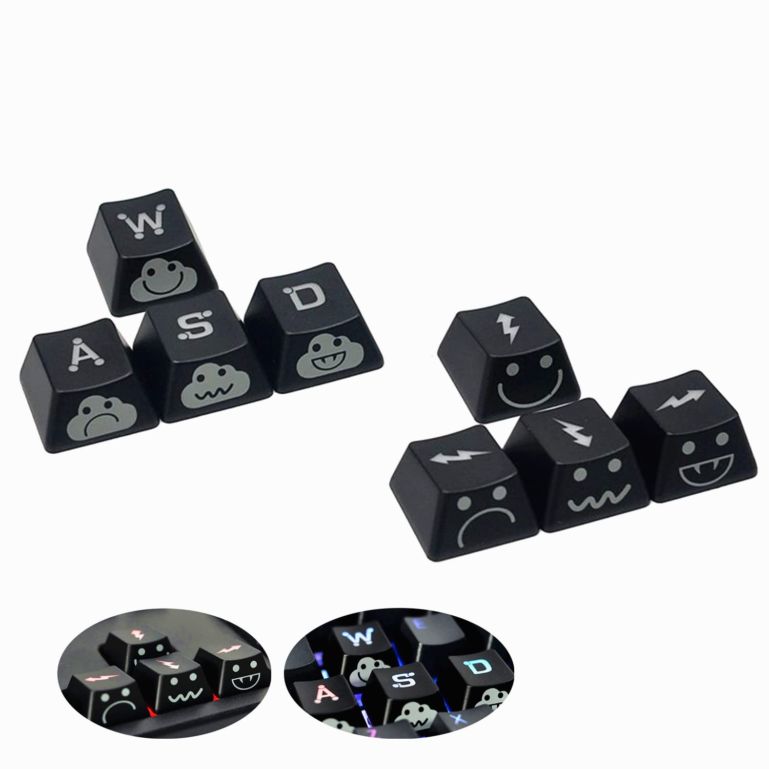 Mua Replacement WASD Arrow Keycaps UV Coating Backlit Double Shot ...