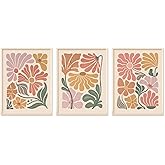 Amazon.com: Abstract Botanical Prints Set of 9, Colorful Eclectic Gallery Wall Art Wavy Flower ...