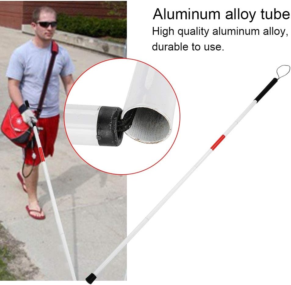 Nikou Folding Blind Cane – Walking Cane Long White Stick Foldable ...