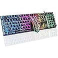 Amazon.com: Wired Crack Rainbow Gaming Keyboard and Mouse Combo, 104 ...