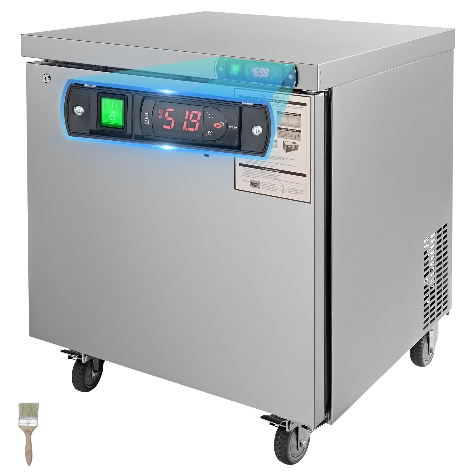 VEVOR 28" W Commercial Refrigerator, Undercounter Worktop Refrigerator ...